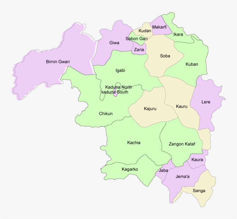 Map - Kaduna State Local Government Areas - 900x700 PNG Download - PNGkit