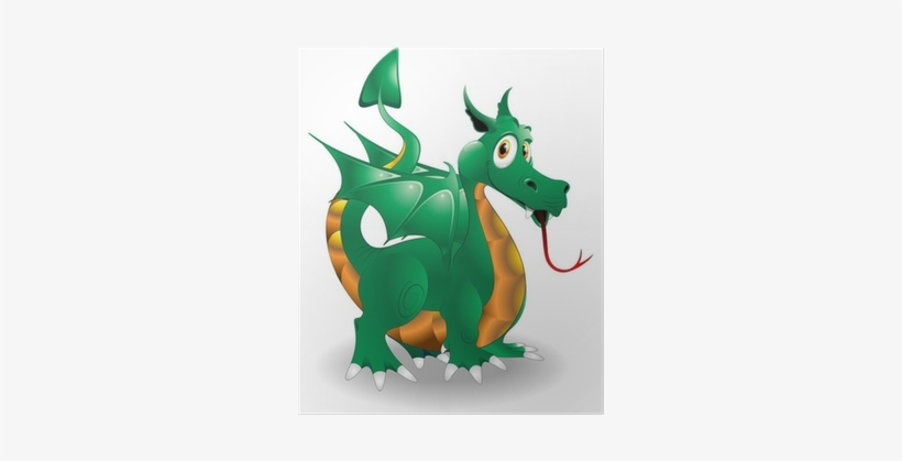 Drago Cucciolo Cartoon Baby Dragon Vector Poster • - Dragon - 400x400 ...