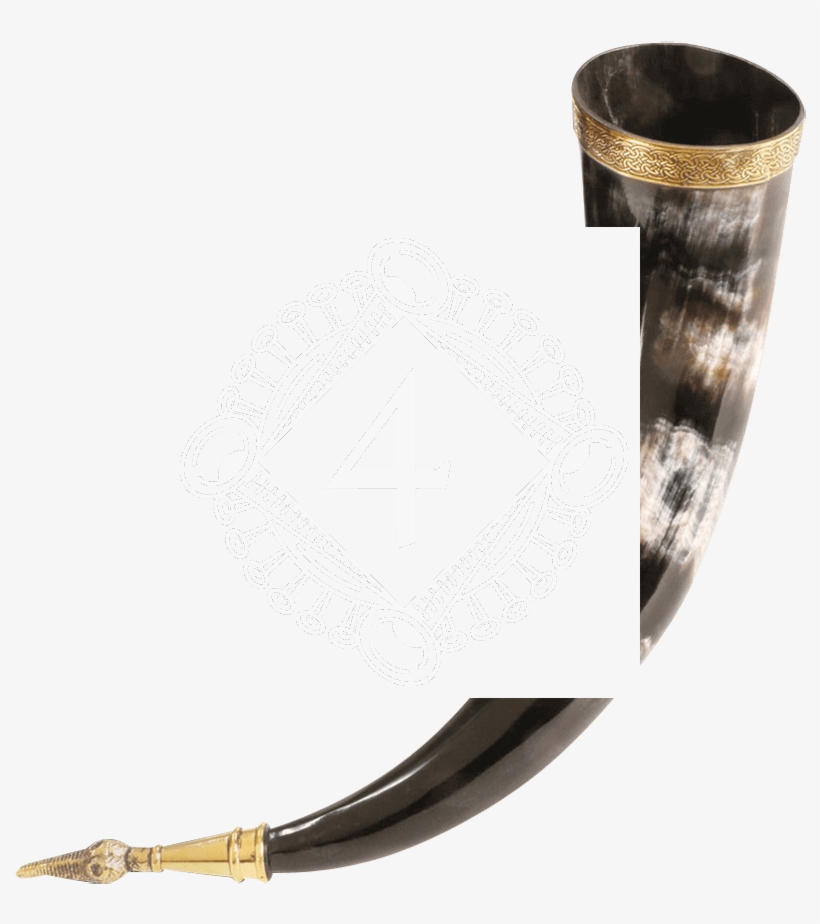 The Rim On This Drinking Horn Of Jarl Is Edged With - Drinking Horn Of ...