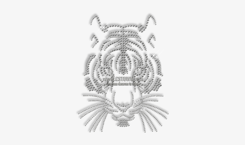 Custom Cool Sparkling Pure Crystal Tiger Head Diamante - Tiger Vector ...