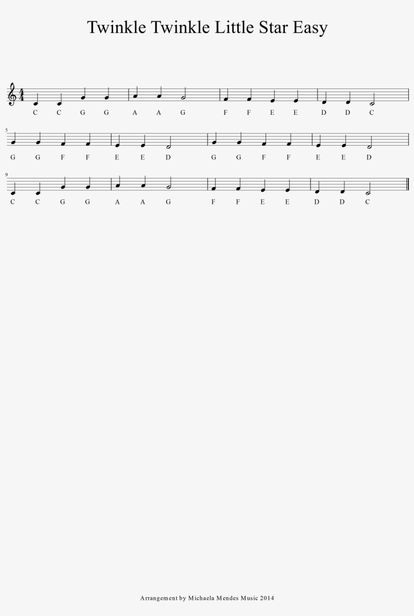 Twinkle Twinkle Little Star Easy-1 - Number - 2480x3508 PNG Download ...