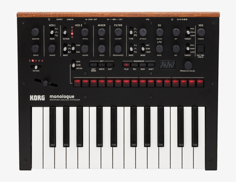 Download Transparent Korg Monologue Analog Synthesizer Black - Korg ...