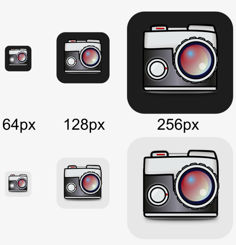 Camera Icon At Different Sizes And On Dark Or Light - Camera ...