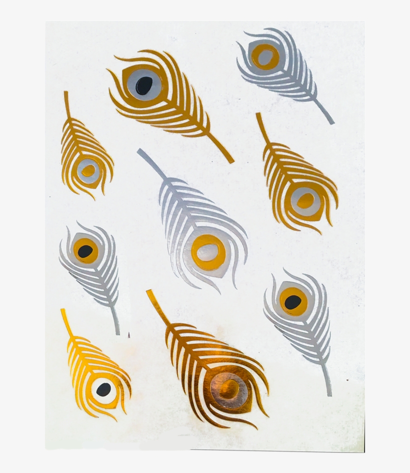 Feather Tribal Tattoo Sheet - Metallic Temporary Flash Tattoos ...