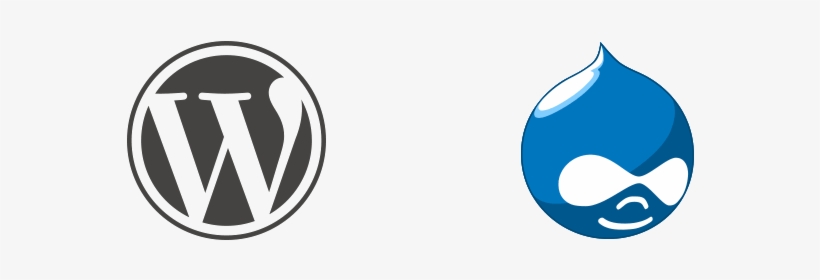 Wordpress And Drupal Drop Logos - Wordpress And Drupal - 870x300 PNG ...
