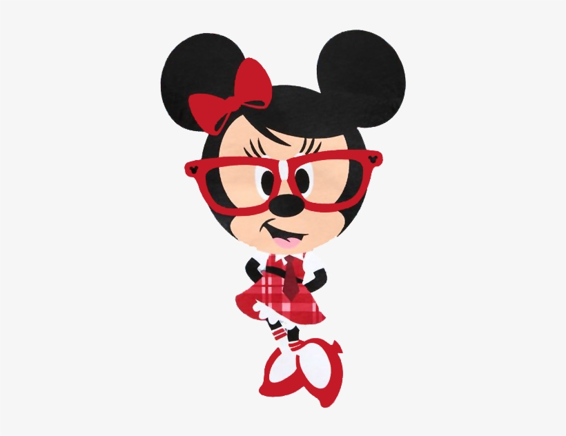 Geek Clipart Cute - Nerd Minnie Mouse - 386x561 PNG Download - PNGkit