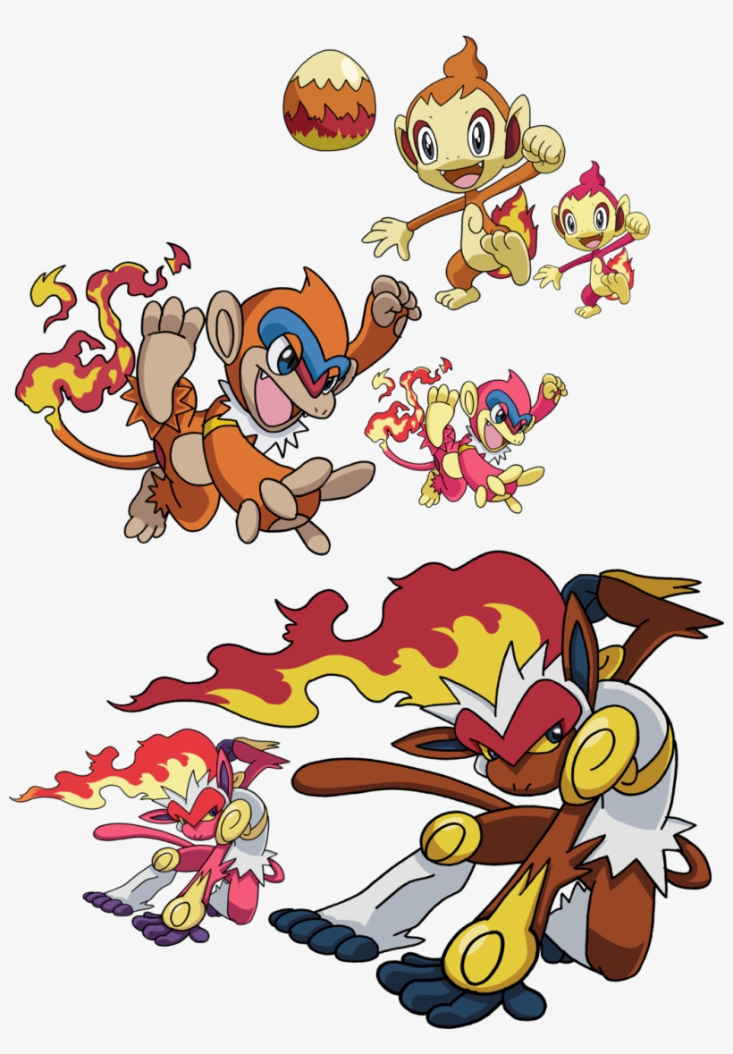 390, 391 And - Pokemon Chimchar Mega Evolution - 1024x1423 PNG Download ...