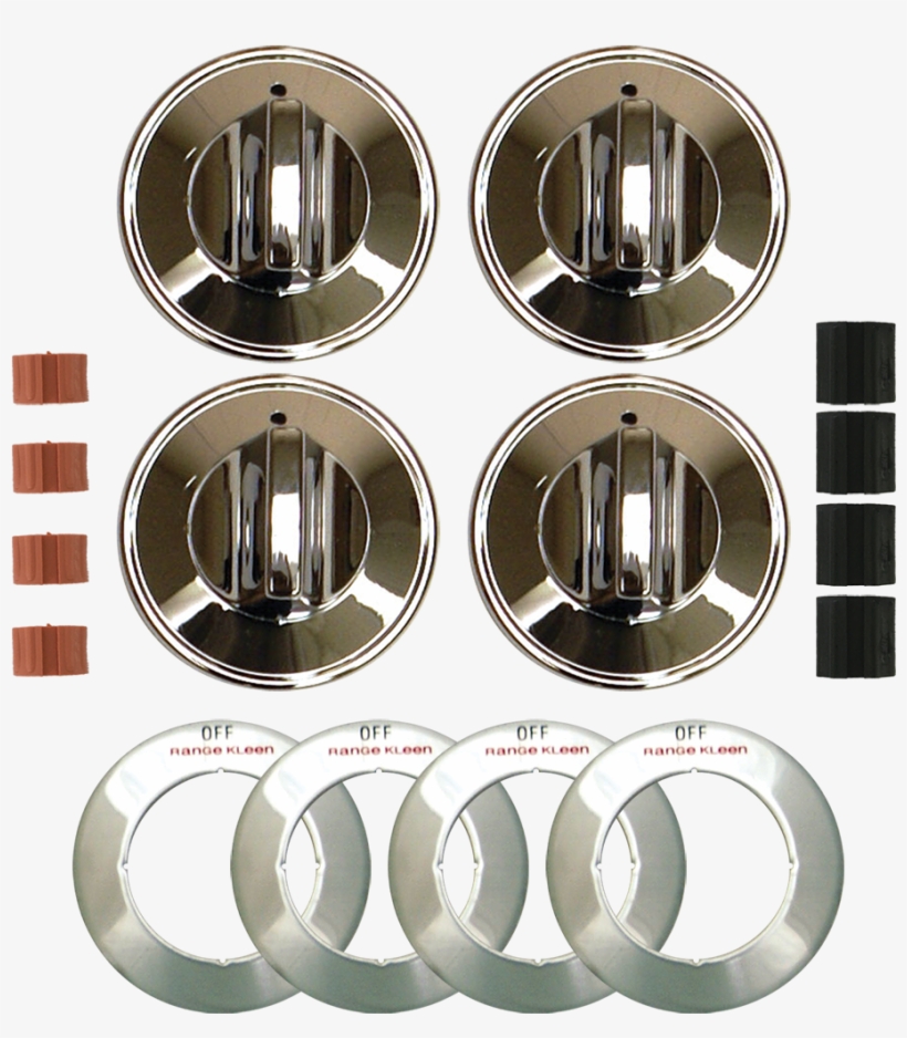 Universal 4 Pack Chrome Replacement Knob Kit - Range Kleen 8224 ...