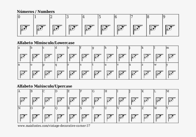 Font Details Vintage Decorative Corner - Number - 689x640 PNG Download ...