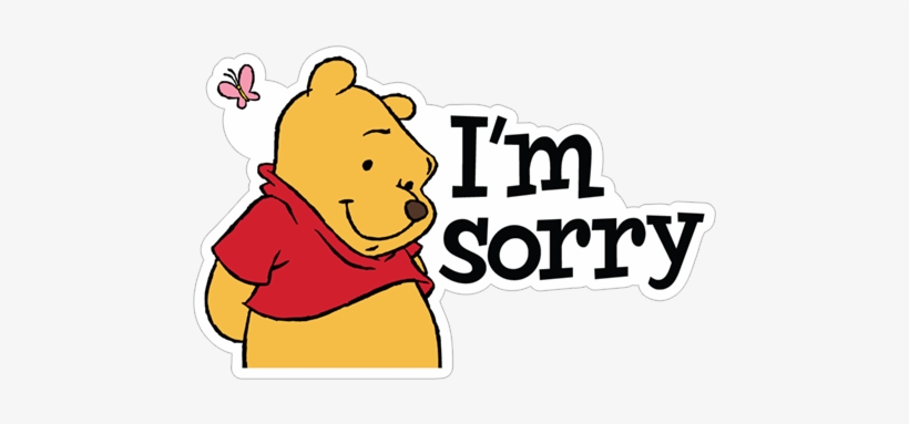 I'm Sorry - Pooh Sticker - 490x317 PNG Download - PNGkit