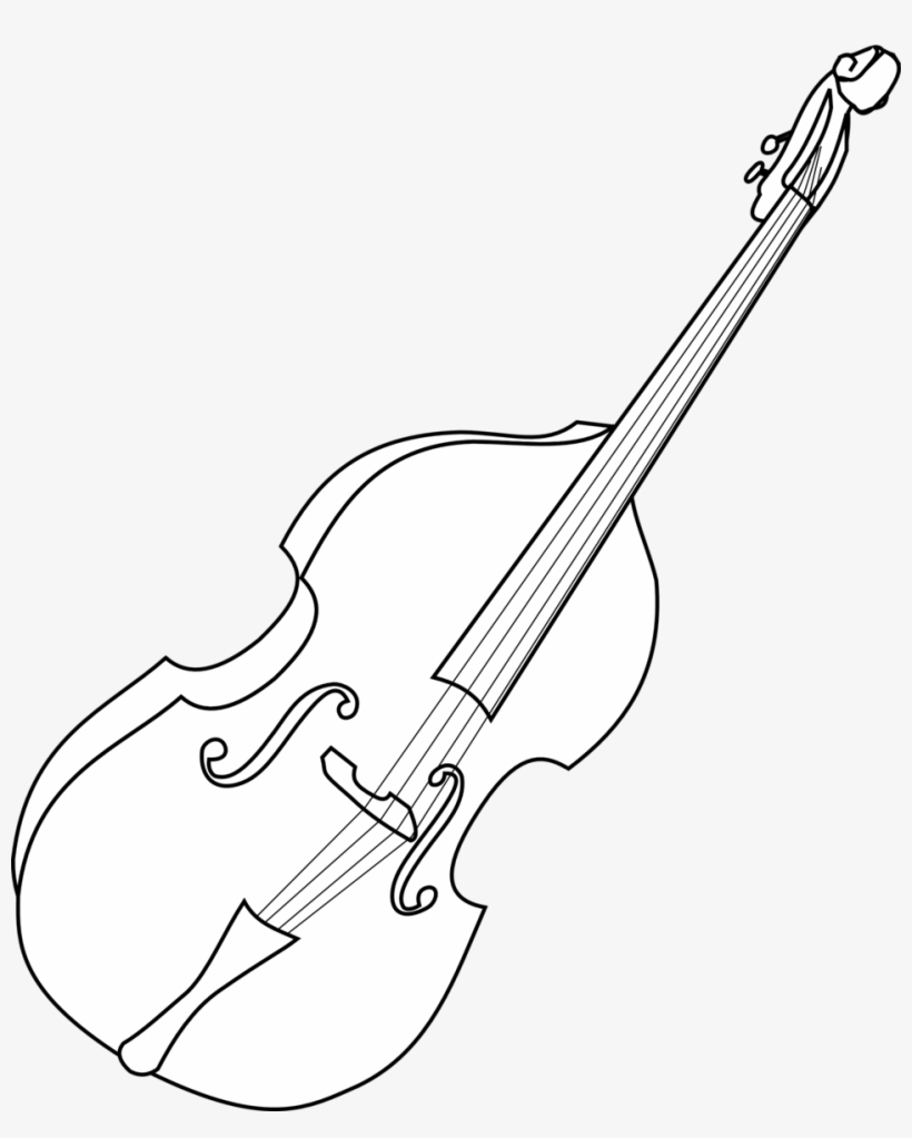 Double Bass - Upright Bass Black And White - 958x1149 PNG Download - PNGkit