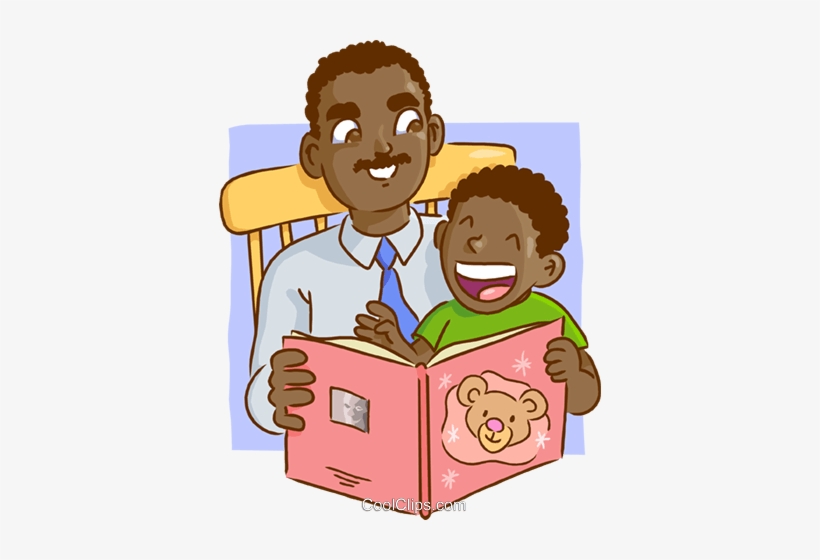 Father And Son Reading A Book - Father And Son Reading Cartoon ...