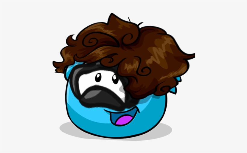 Puffle Custom Blue With Mask And Wig - Club Penguin Puffle Azul ...