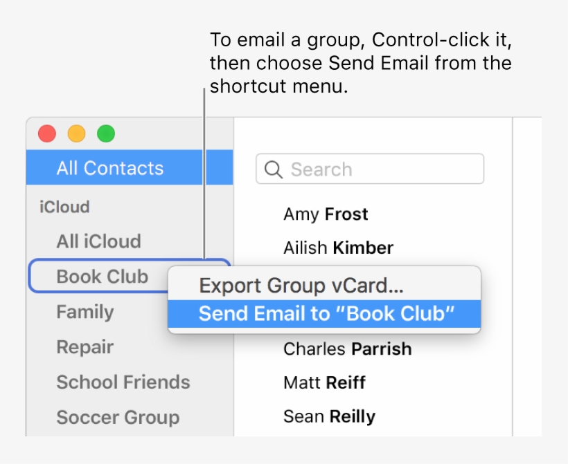 The Contacts Sidebar Showing The Pop-up Menu With The - Email - 745x591 ...