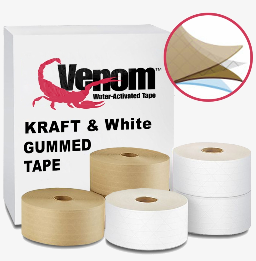 White And Kraft Venom Gummed Tape White And Kraft Venom - Intertape ...