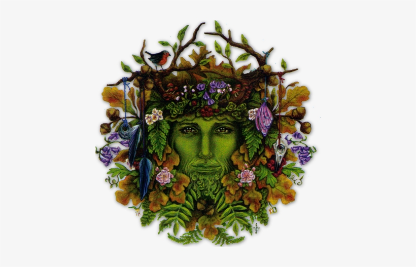 The Green Man - Celtic Pagan Art - 444x447 PNG Download - PNGkit
