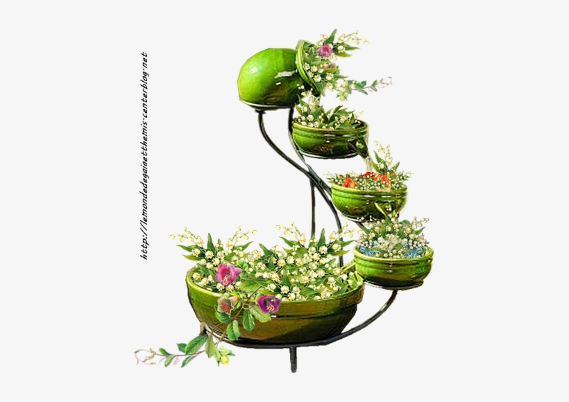 Garden Smart Solar 23931r01 Bamboo Ceramic Solar Cascade - 436x500 PNG ...
