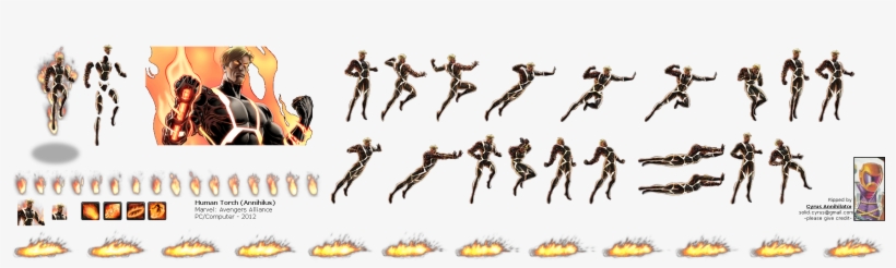 Click For Full Sized Image Human Torch - Marvel Avengers Alliance Human ...