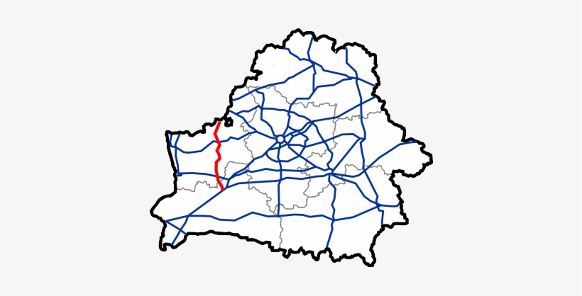 Map Of Automobile Roads In Belarus M11 - Магистраль М10 - 400x338 PNG ...