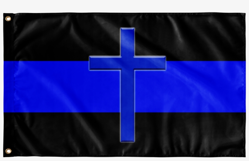 Thin Blue Line Cross Wall Flag - Flag - 2000x2000 PNG Download - PNGkit