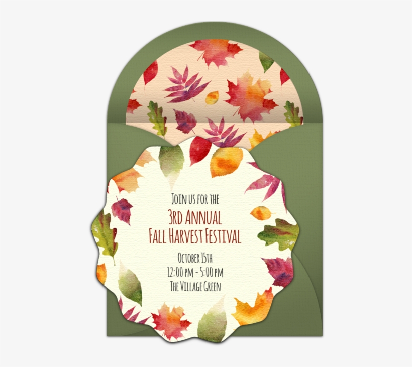 Watercolor Foliage Online Invitation - Email - 650x650 PNG Download ...