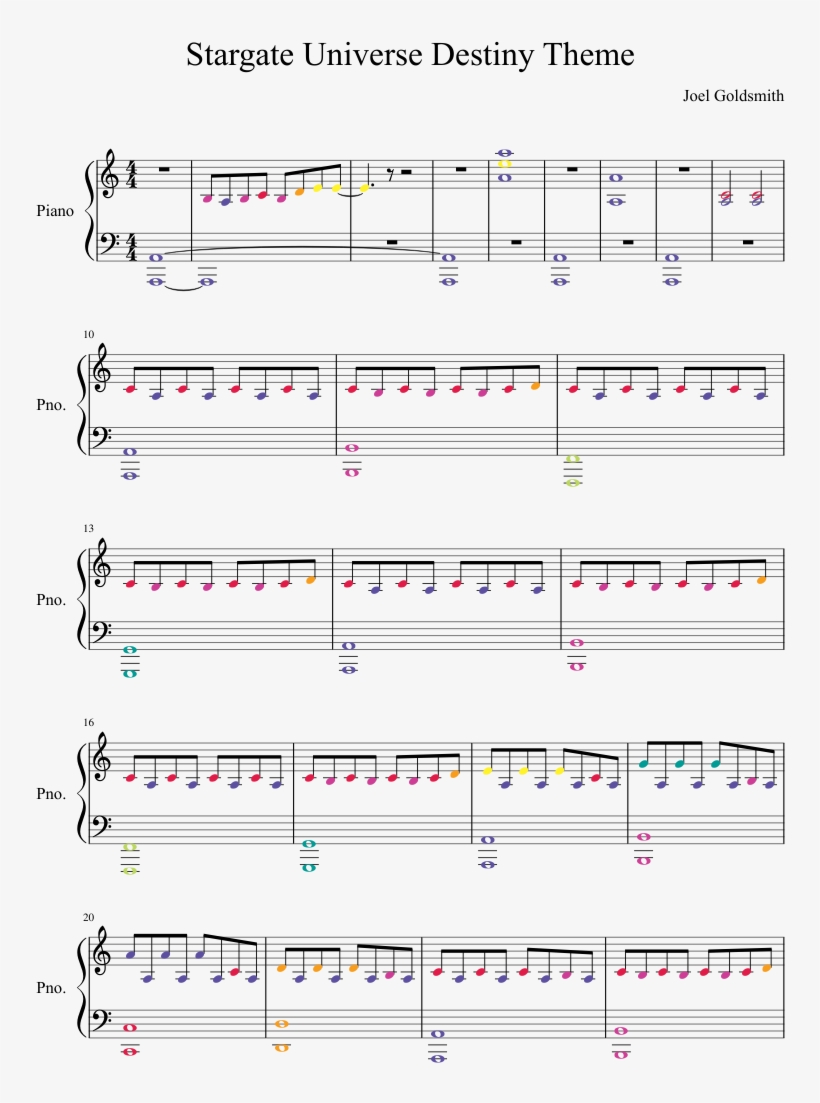 Stargate Universe Destiny Theme Sheet Music Composed - Piano - 827x1169 ...