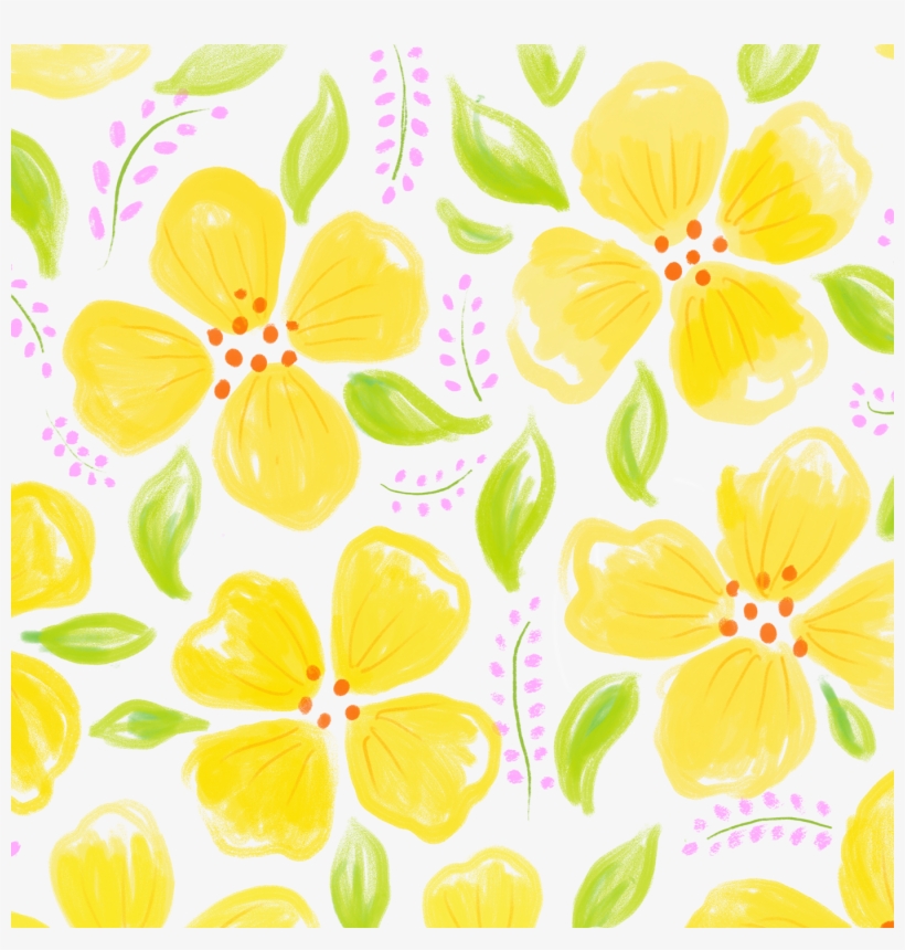 A Bright, Sunny, Floral Pattern Set For Summer - Motif - 1400x1401 PNG ...