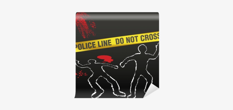 Crime Scene Tape Corpse Chalk Outline Wall Mural • - Chalk Outline ...