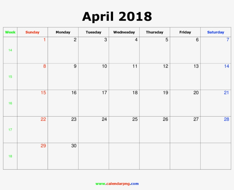 Calendar April Png - Printable 2017 Calendar With Canadian Holidays ...