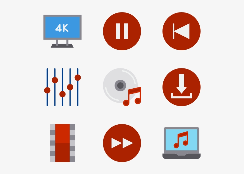View Individual Icons Of Play - Multimedia - 600x564 PNG Download - PNGkit