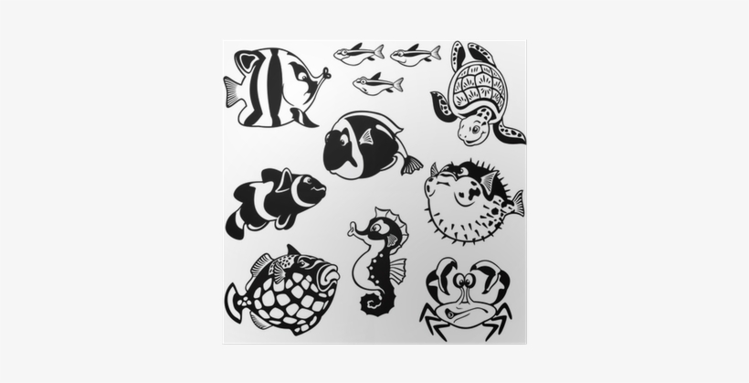 Free Vector Cartoon Black And White Fish - 400x400 PNG Download - PNGkit