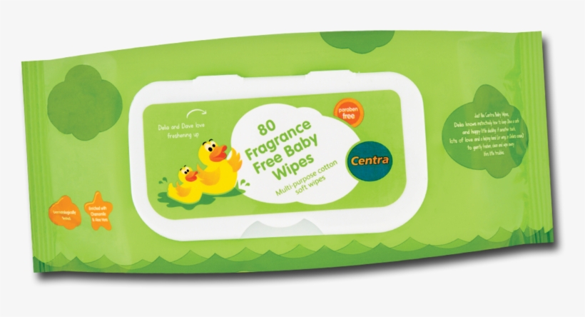 Centra Baby Wipes Fragrance Free 80pce - Label - 800x800 PNG Download ...