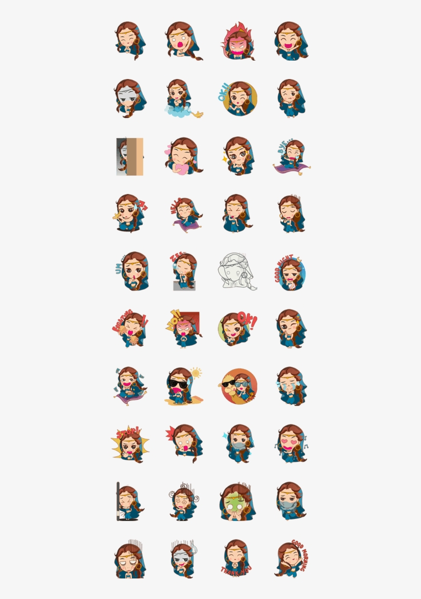 Download Transparent Cute Arabian Princess Sticker Pack - Final Fantasy ...