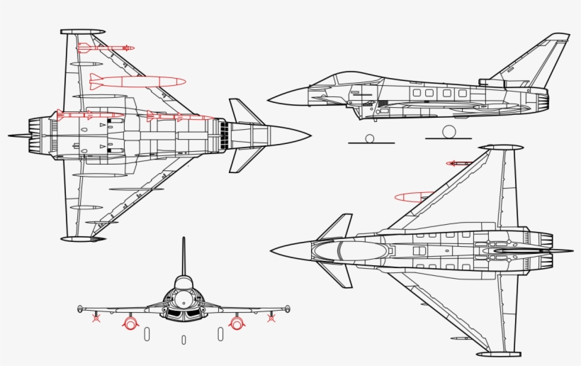 Eurofighter Typhoon Line Drawing - Ef Typhoon Blueprint - 1200x720 PNG ...