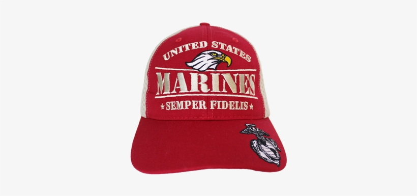 24333 - U - S - Marines Cap - Made In Usa - Red/khaki - Baseball Cap ...