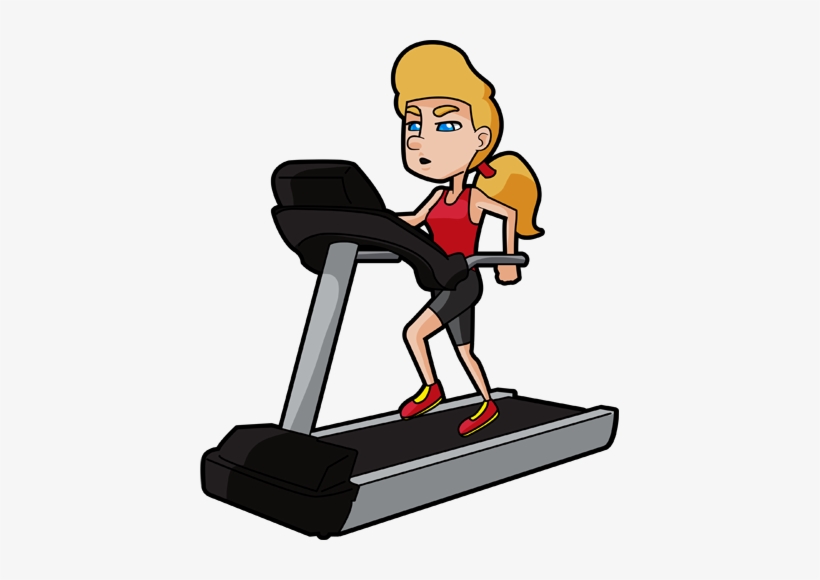 Excercise Daily - Working On A Treadmill Cartoon - 419x500 PNG Download ...