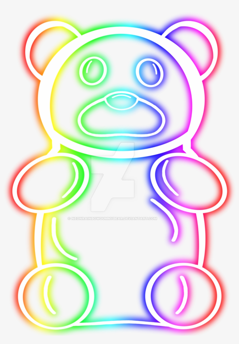 Download Transparent Gummy Bear Clipart Rainbow - Neon Rainbow Gummy ...