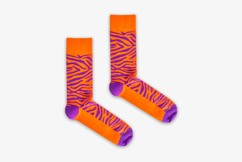 A Simple But Effective Purple And Orange Tiger Print - Sock - 498x498 ...