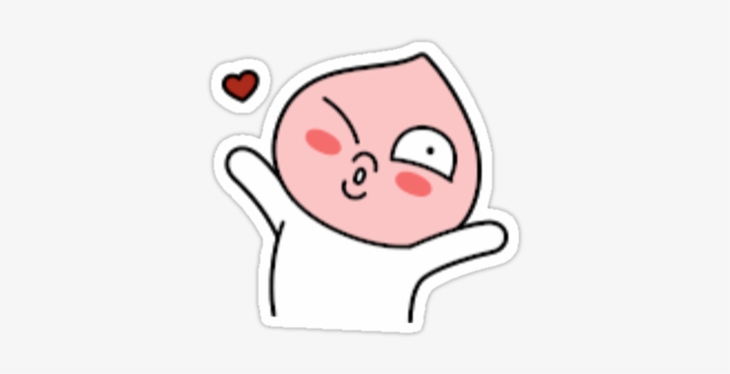 "kakaotalk Friends Apeach " Stickers By - Peach Kakao Png - 375x360 PNG ...