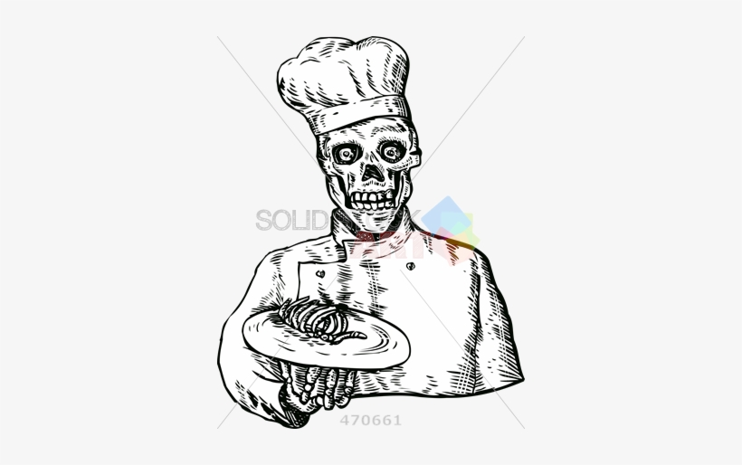 Stock Illustration Of Cartoon Rendition Of Skeleton - Skeleton Chef ...
