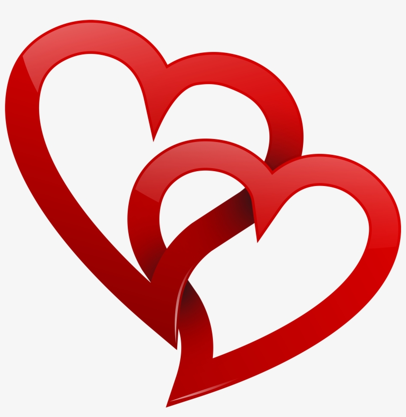 Download Transparent Two Red Hearts Png Clipart - Wedding Heart Png ...