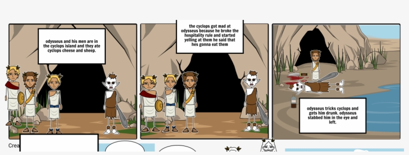 The Odysseus And The Cyclops - Cartoon - 1164x385 PNG Download - PNGkit
