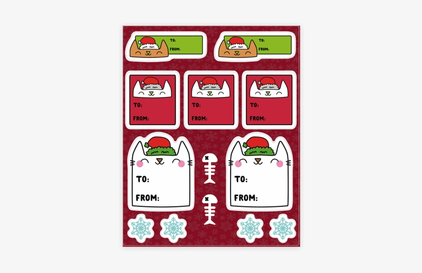 Download Transparent Christmas Cat Sticker/decal Sheet - Sticker - PNGkit