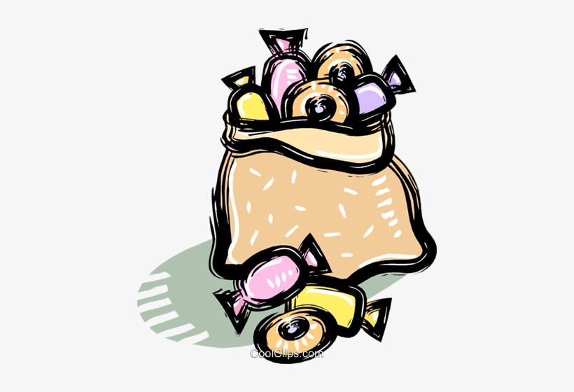 Bag Of Candy Royalty Free Vector Clip Art Illustration - Trunk Or Treat ...
