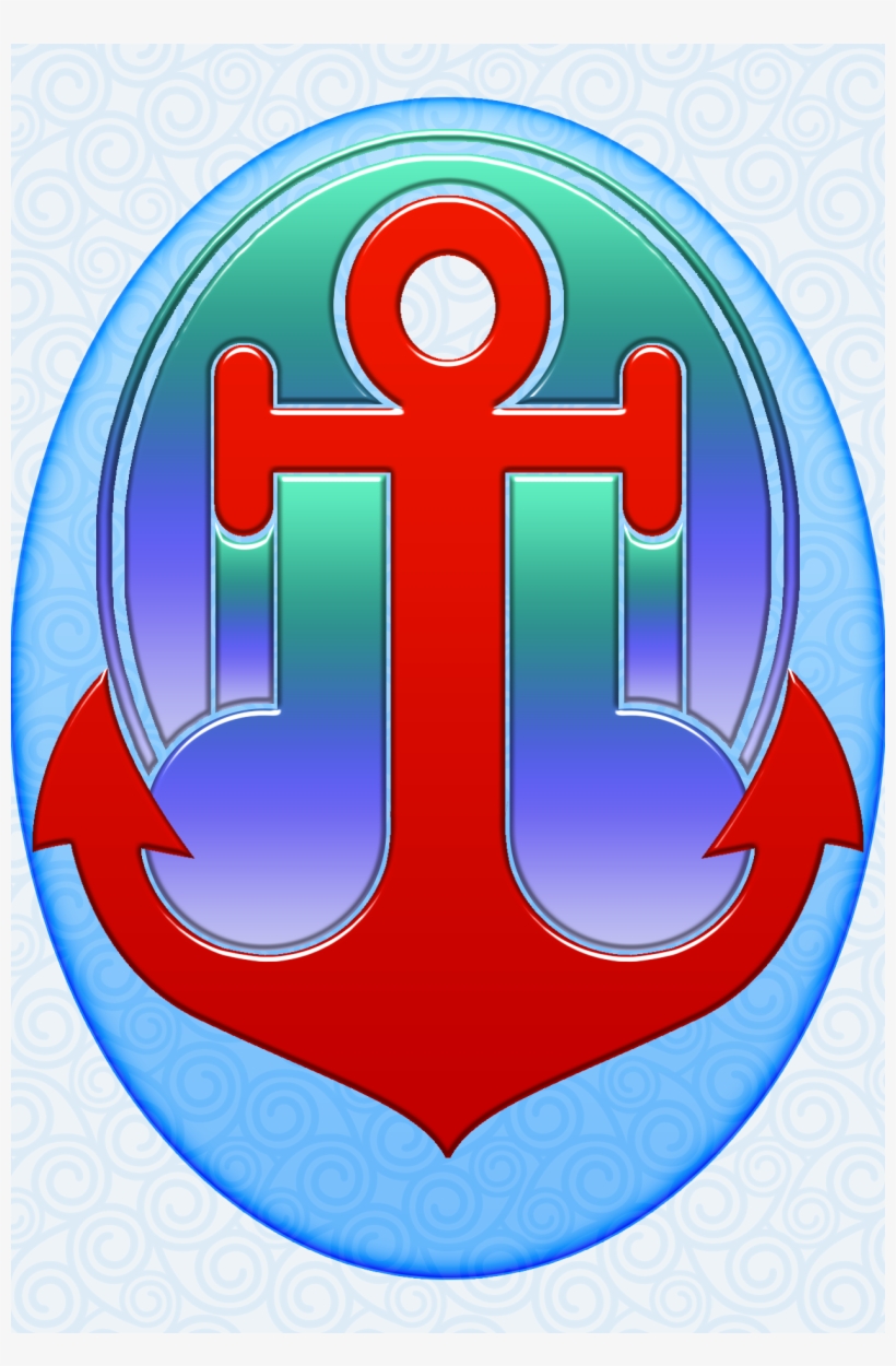Red Anchor On Blue Oval Pattern - Monochrome Llc - 1260x1860 PNG ...