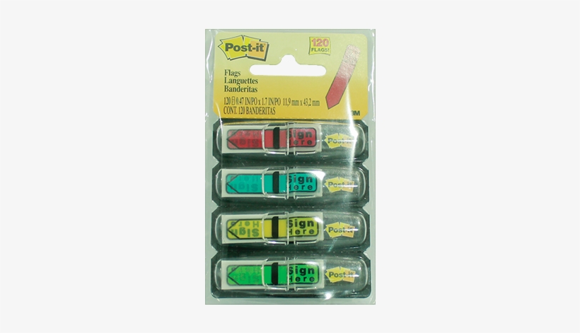B 3m 684-sh - Arrow Message 1/2" Page Flags, Sign Here, 4 Colors ...