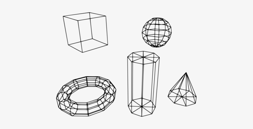 Download Transparent Wire Frame Model Three Dimensional Space Polygon ...