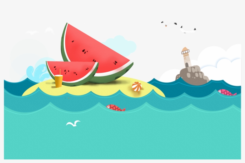 Hand Drawn Cartoon Summer Vacation Background - Portable Network ...