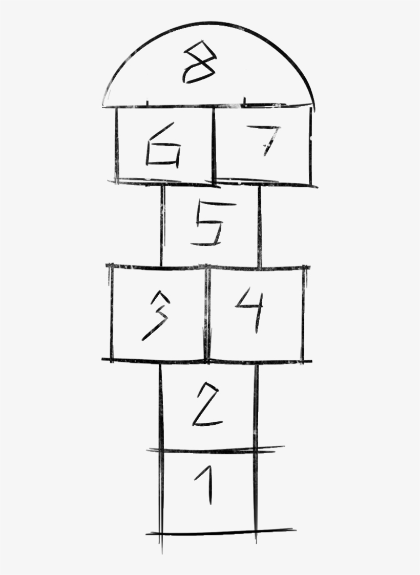 Hopscotch , - Cartoon Hopscotch Transparent Background - 424x1042 PNG ...