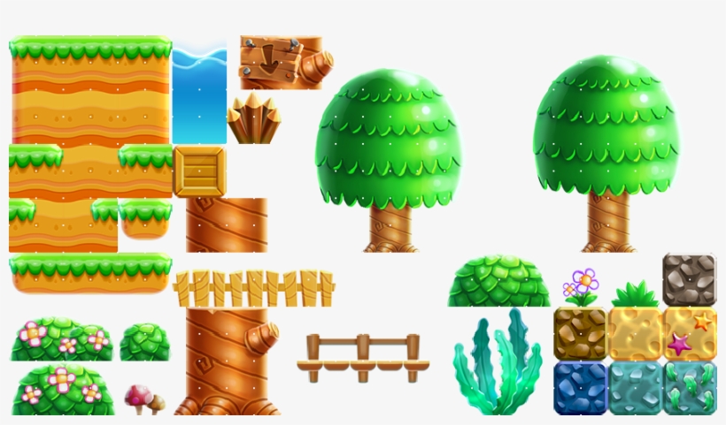 Download Transparent Tileset 1 - Mario Style Platform - PNGkit